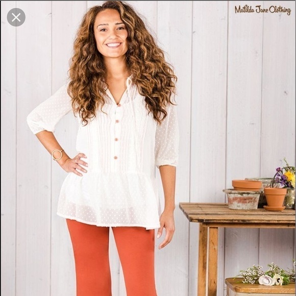 Matilda Jane | Tops | New With Tags Matilda Jane White Sheer Top | Poshmark